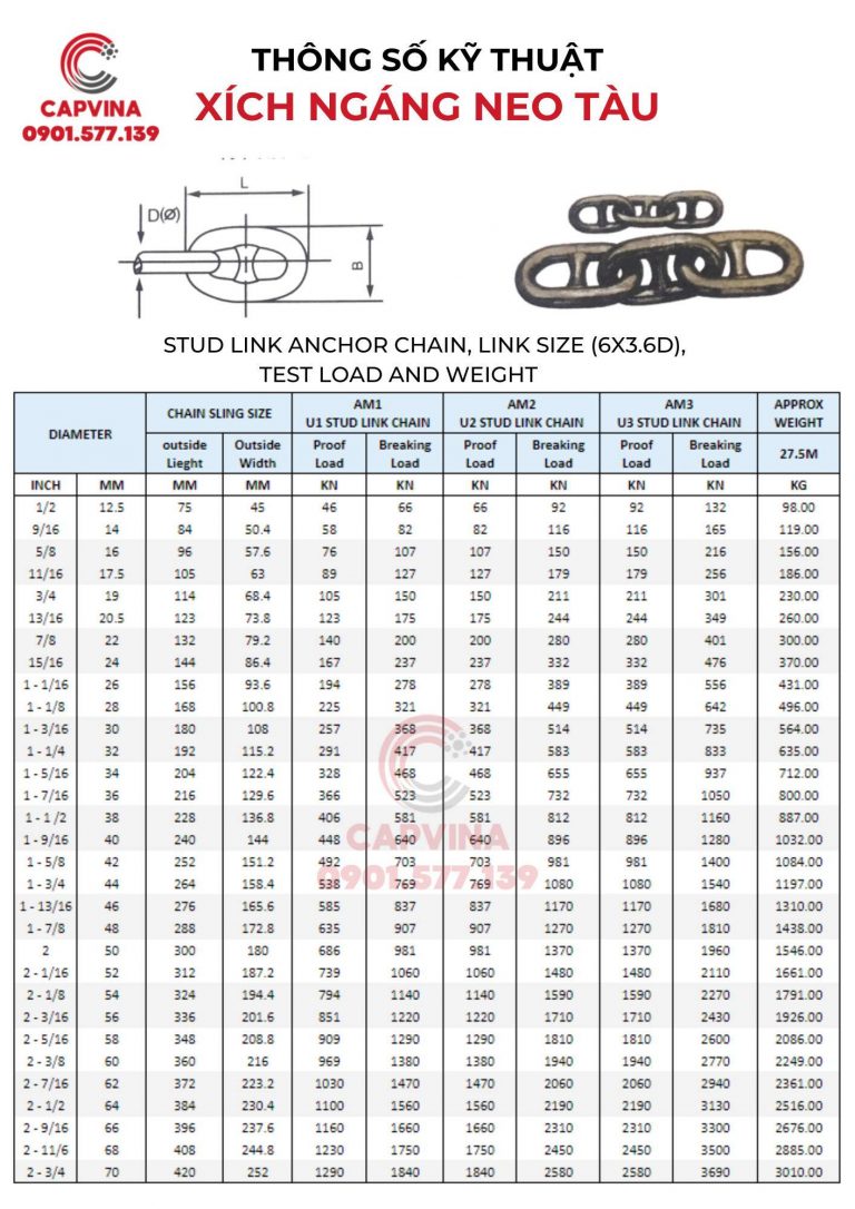 Xích neo tàu có ngáng - Capvina